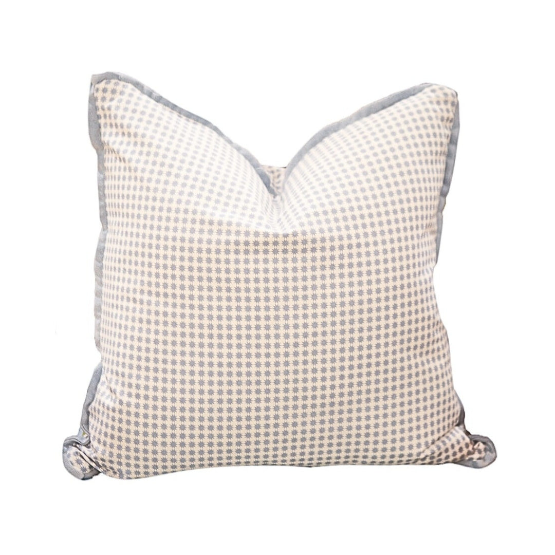Single Cream Pillow with Blue Star Detail – Dunbar Road